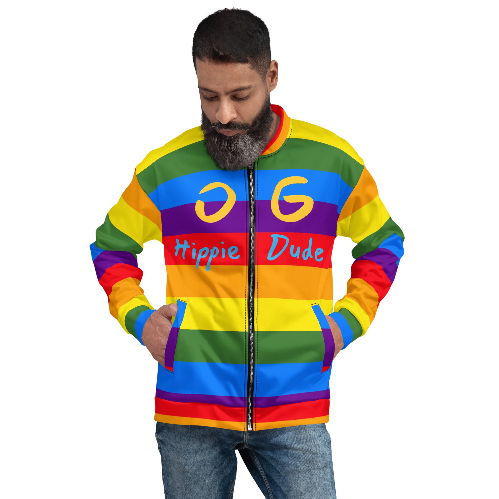 Rainbow Bomber Jacket - OG Hippie Dude – OG Hippie Chick
